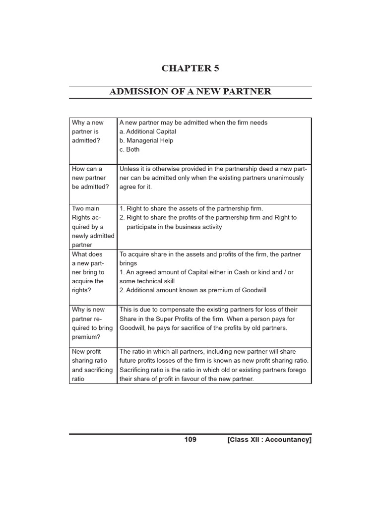 Part1 Topic 5 Accounting For Partnership Firms Admission of A Partner | PDF | Goodwill ...