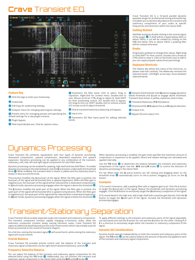 Crave Transient EQ Manual (Windows) | PDF | Equalization (Audio) | Computer Engineering