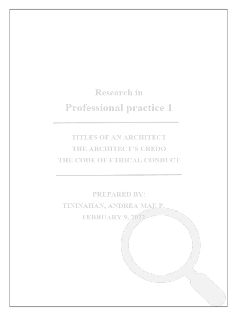 Prof Prac 1 Research | PDF | Architect | Profession