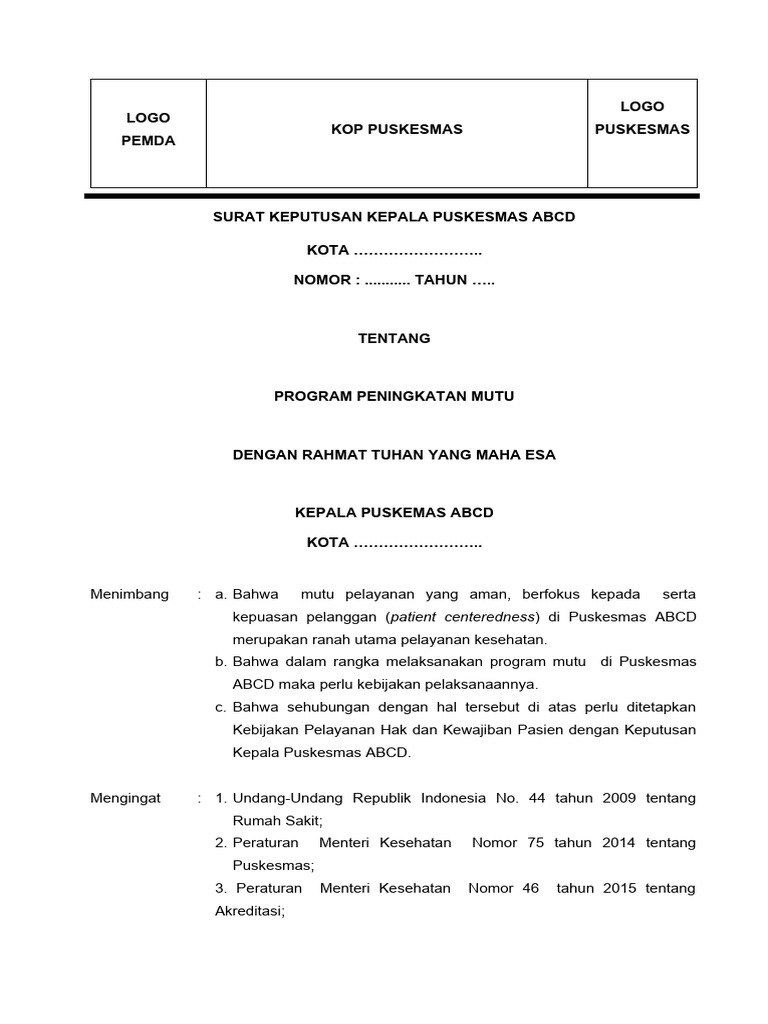 511 SK Peningkatan Program Mutu | PDF | Bisnis