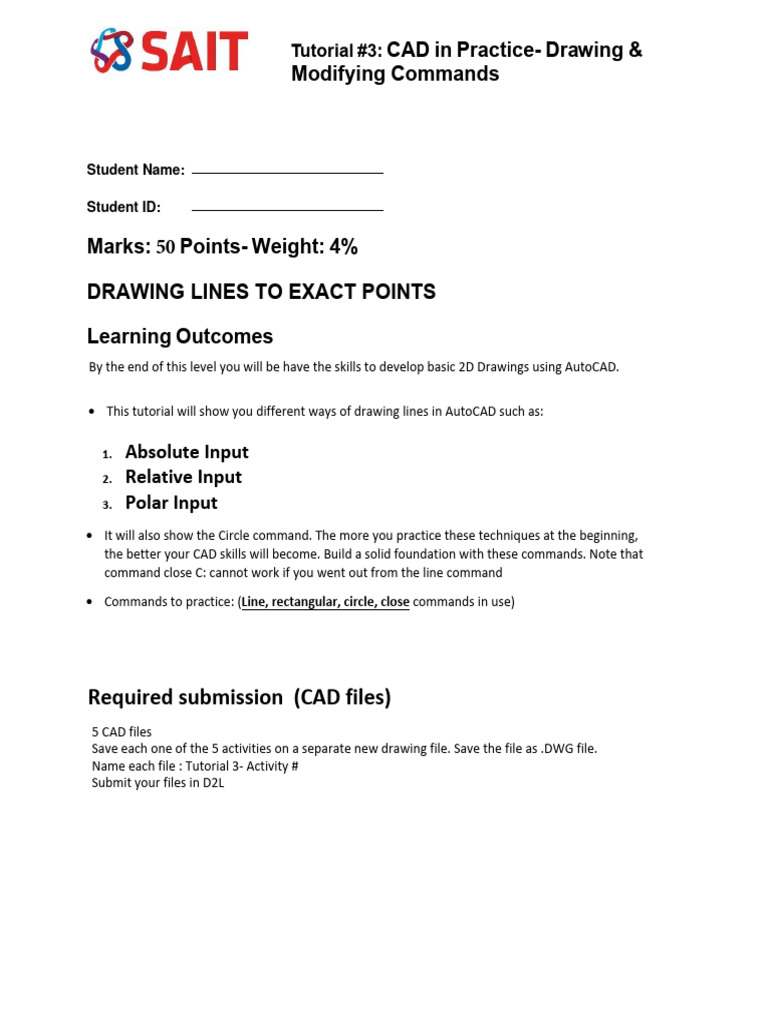 03-Tutorial No. 3-CAD Drawing & Modifying Commands | PDF
