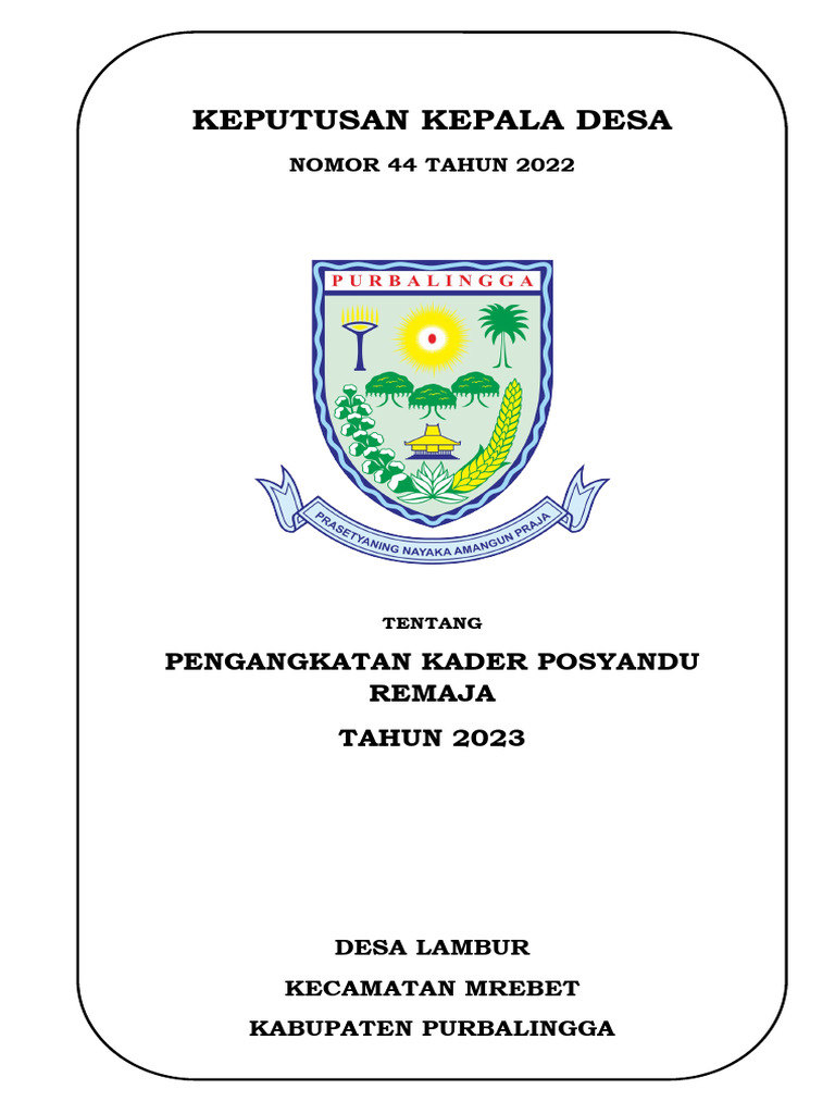 SK 44 2022 - SK Kader Posyandu Remaja | PDF