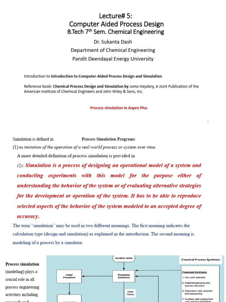 CAPD Unit 1 Lect 5 Aug 2023 | Download Free PDF | Simulation | Steady State CAPD Unit 1 Lect 5 Aug 2023 | Download Free PDF | Simulation | Steady State