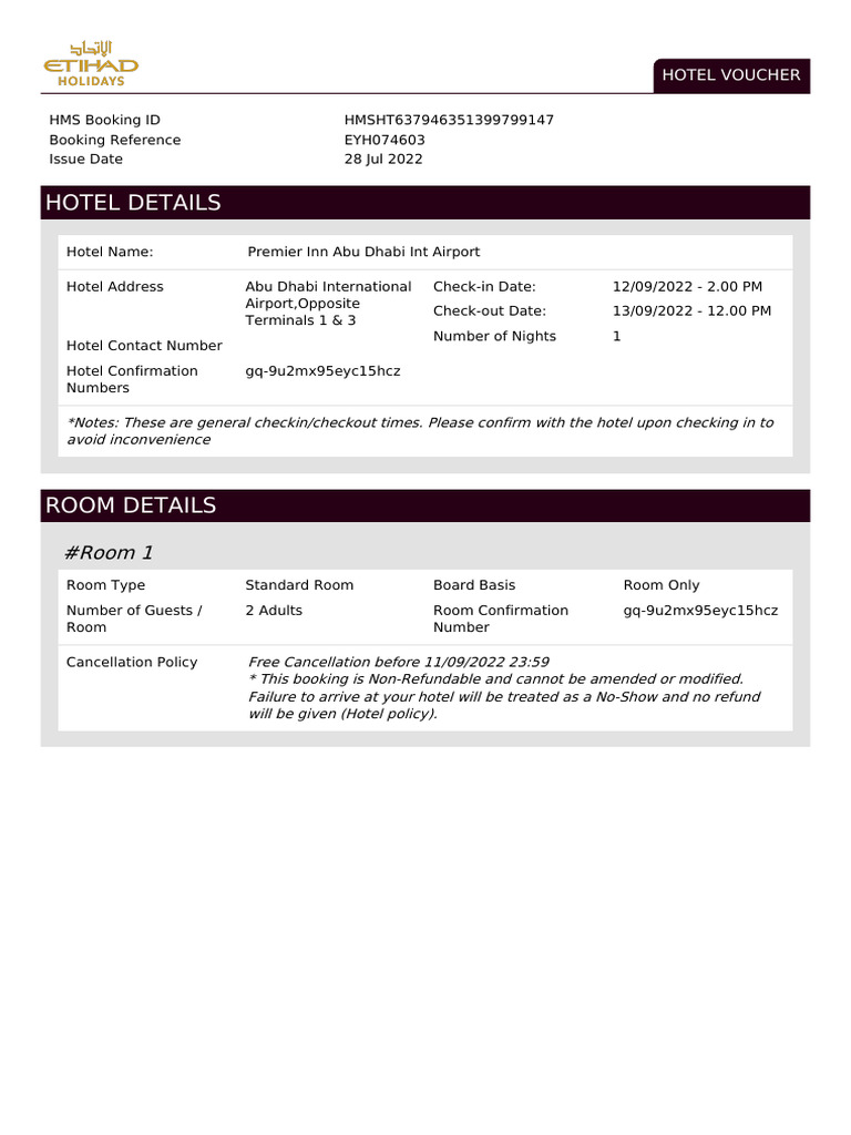 Booking EYH074603 | PDF | Hospitality Industry | Hotel