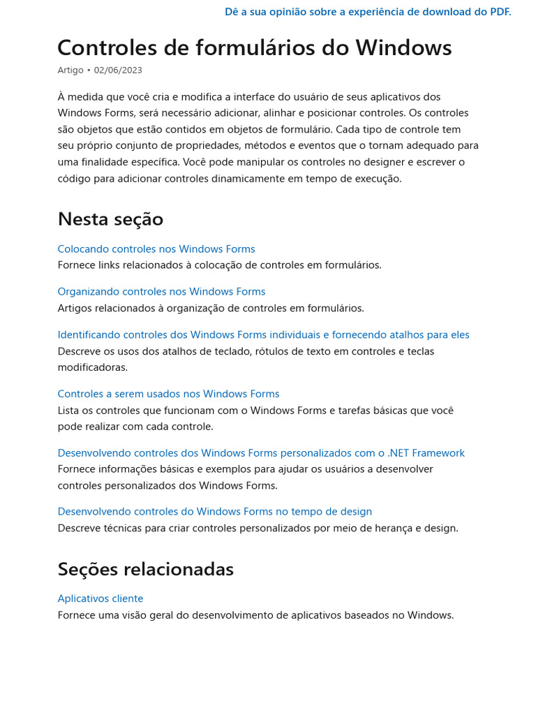 Dotnet Desktop Winforms Controls Netframeworkdesktop 4.8 | PDF | Janela (informática) | Teclado ...