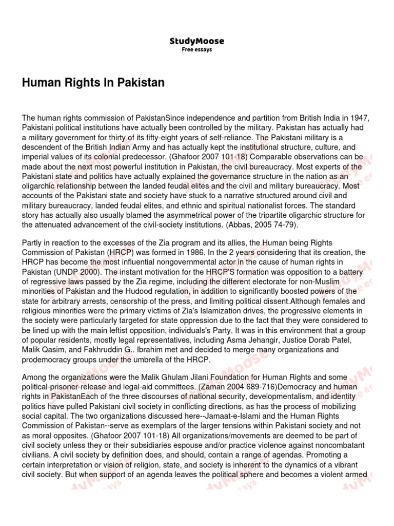 Human Rights in Pakistan | PDF | Pakistan | Human Rights