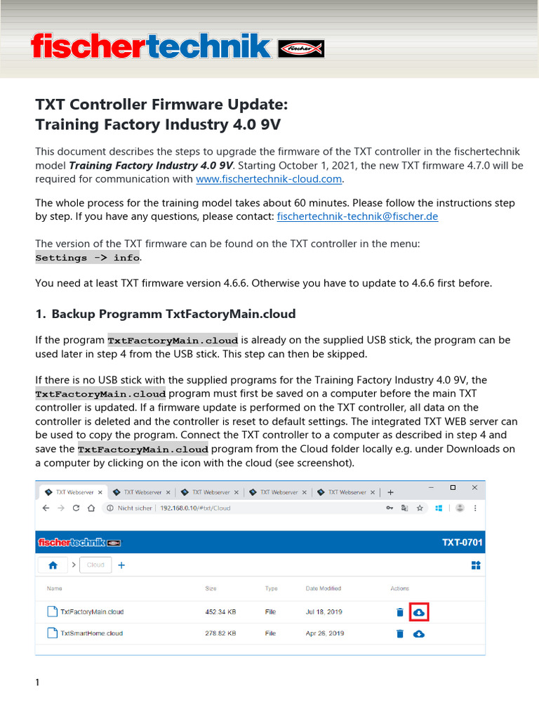 TXT Controller Firmware Update Guide | PDF | Computer File | World Wide Web