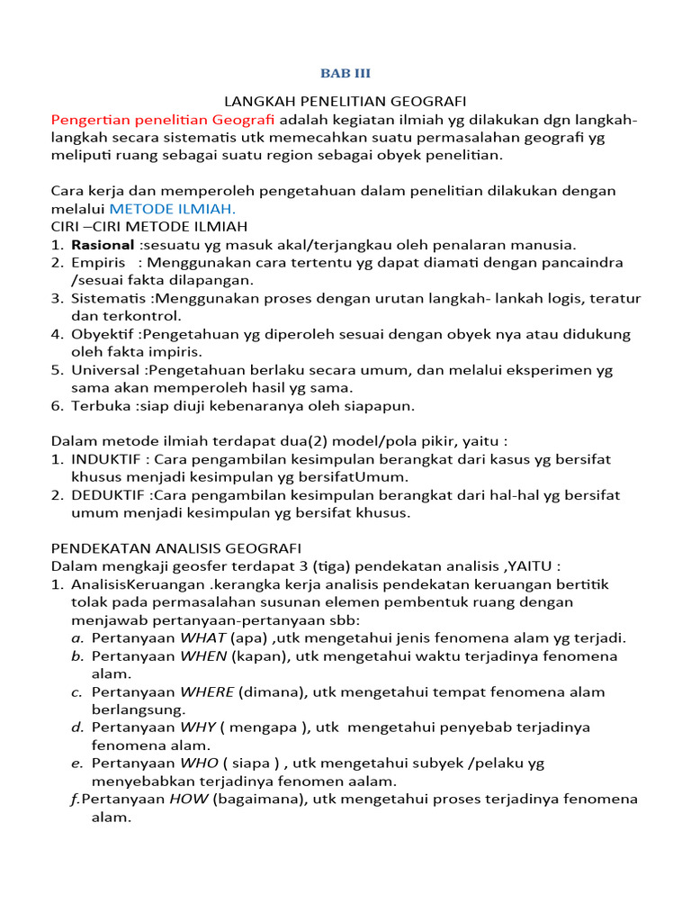 BAB III - Geo X Penelitian Geografi | PDF