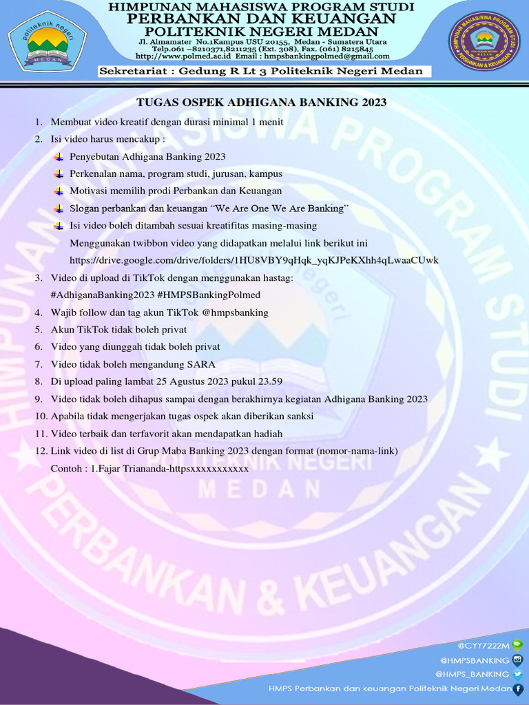 Tugas Ospek Adhigana Banking 2023 | PDF | Bisnis
