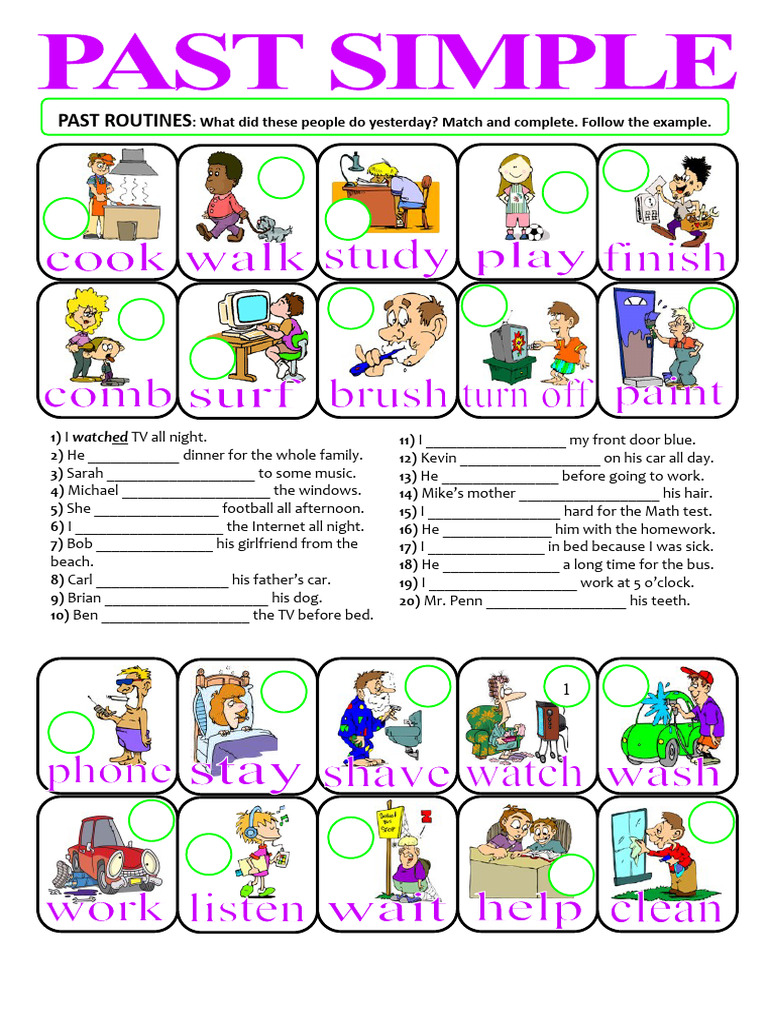 Daily Routines and Activities Worksheet | PDF