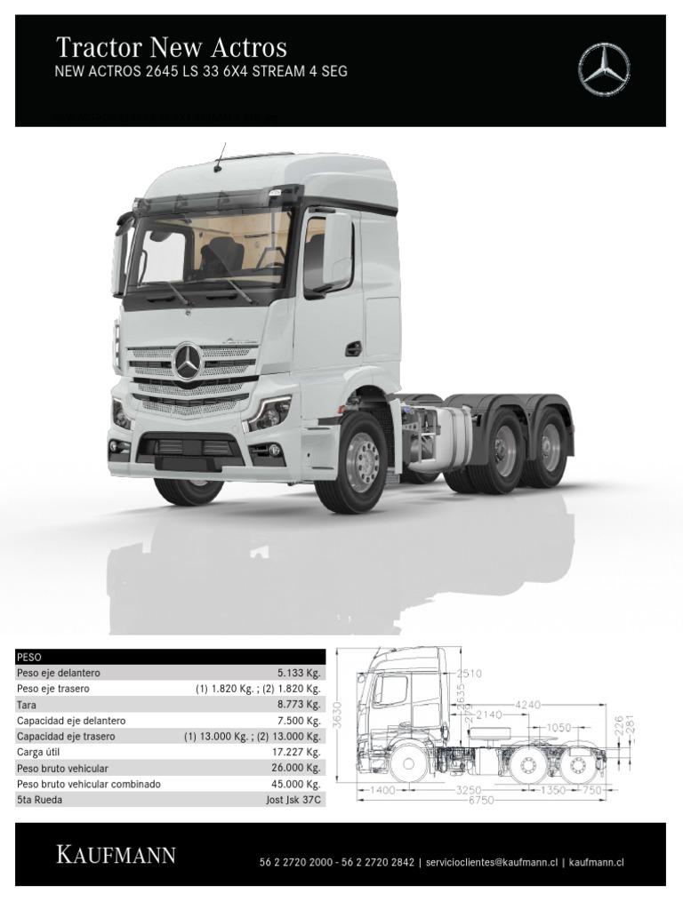 12 New Actros 2645 Ls 33 6x4 Stream 4 Seg | PDF | Eje | Transporte privado