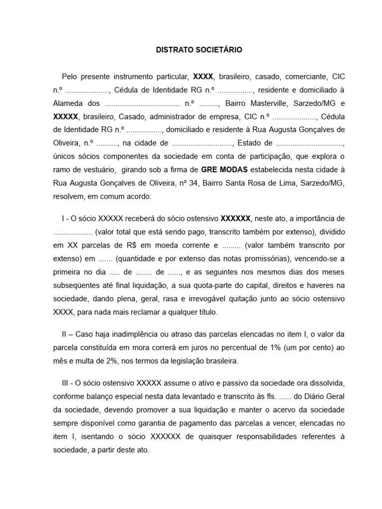 Distrato Social | PDF | Economias