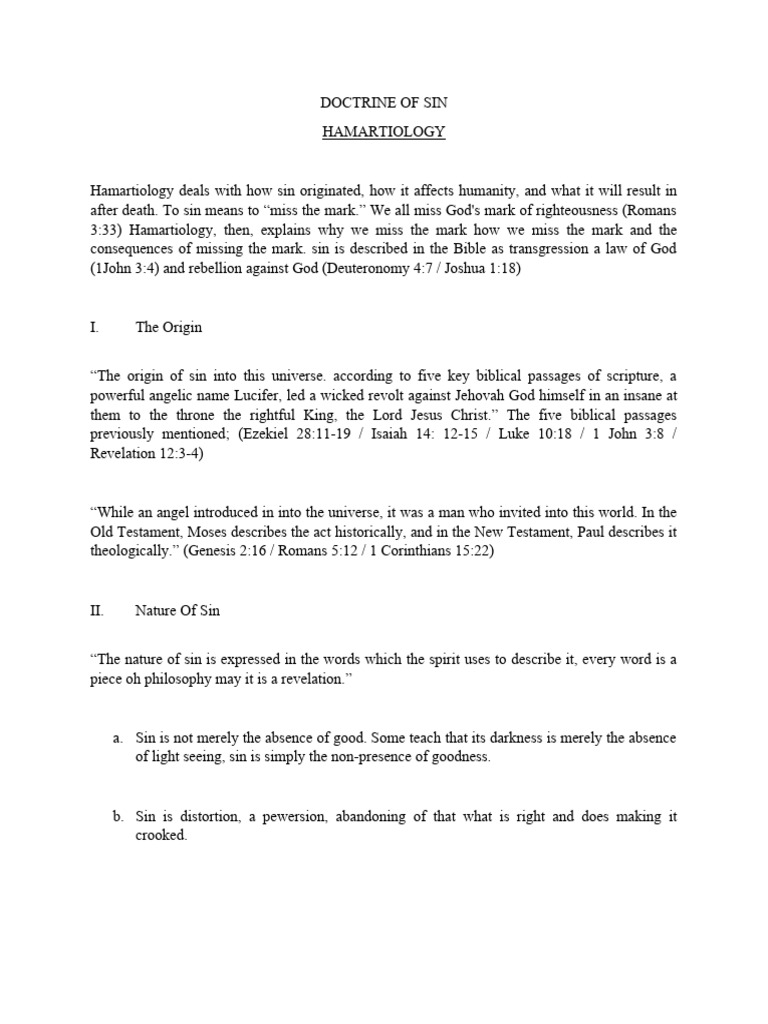 Doctrine of Sin | PDF | Revelation | Bible