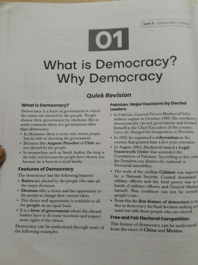 Civics CH 1 Sample Paper | PDF | Elections | Democracy