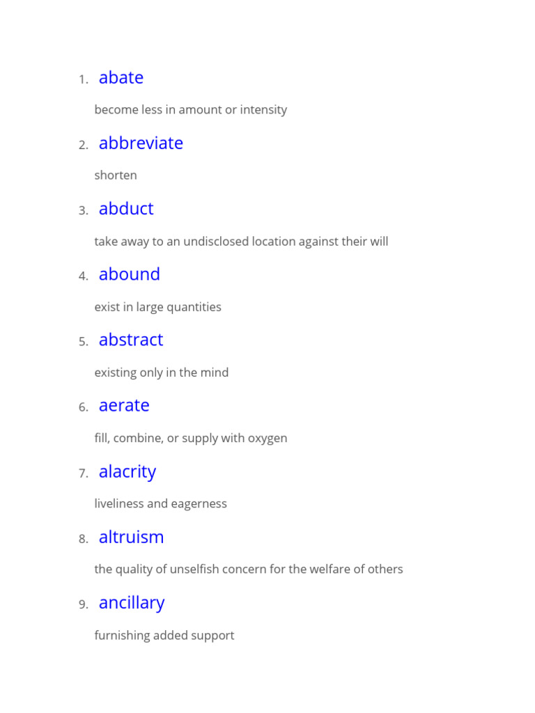 GAT Vocab | PDF