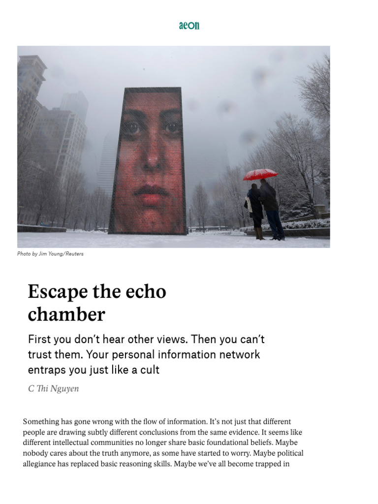 Understanding Echo Chambers vs. Epistemic Bubbles | PDF | Epistemology ...