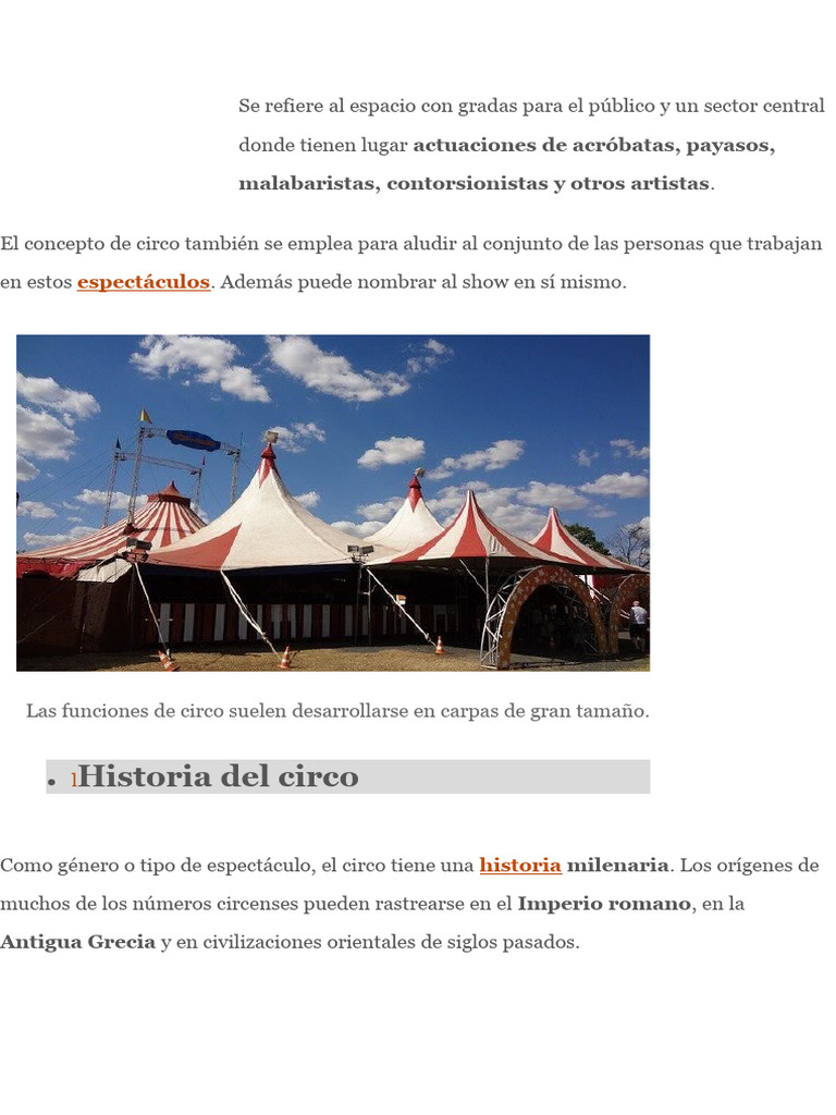 Circo | PDF | Circo | Las artes escénicas