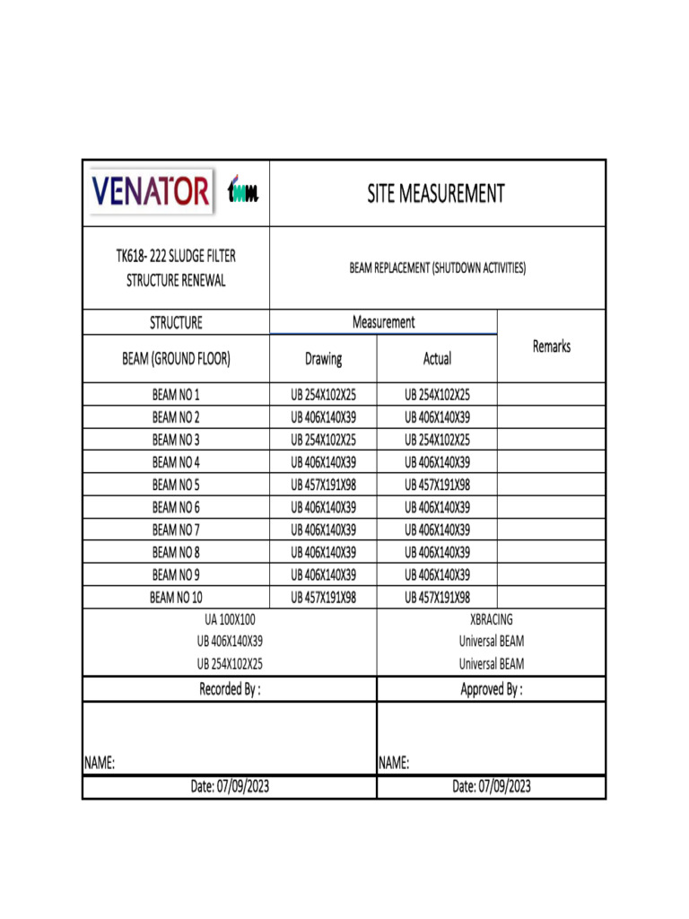 SITE MEASUREMENT FORM | PDF
