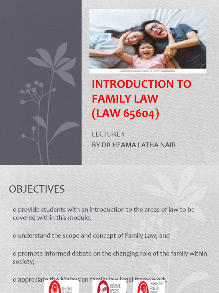 Family Law Lec 1. Introduction To Family Law | PDF | Family | Marriage