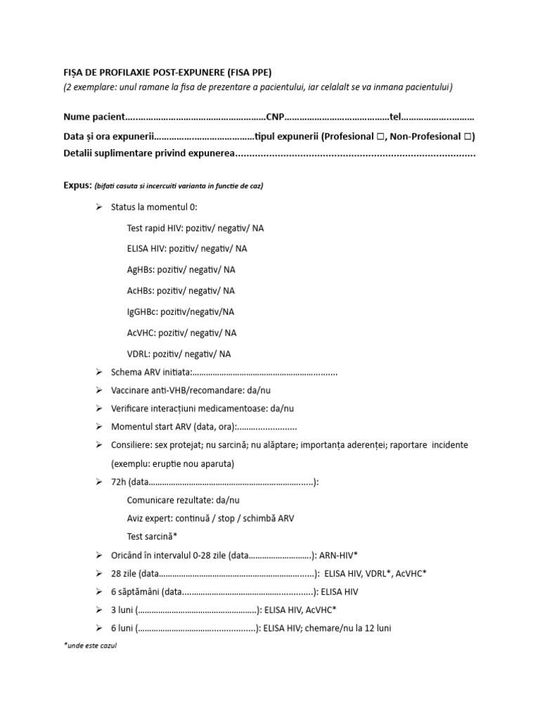 Fisa de PPE HIV | PDF