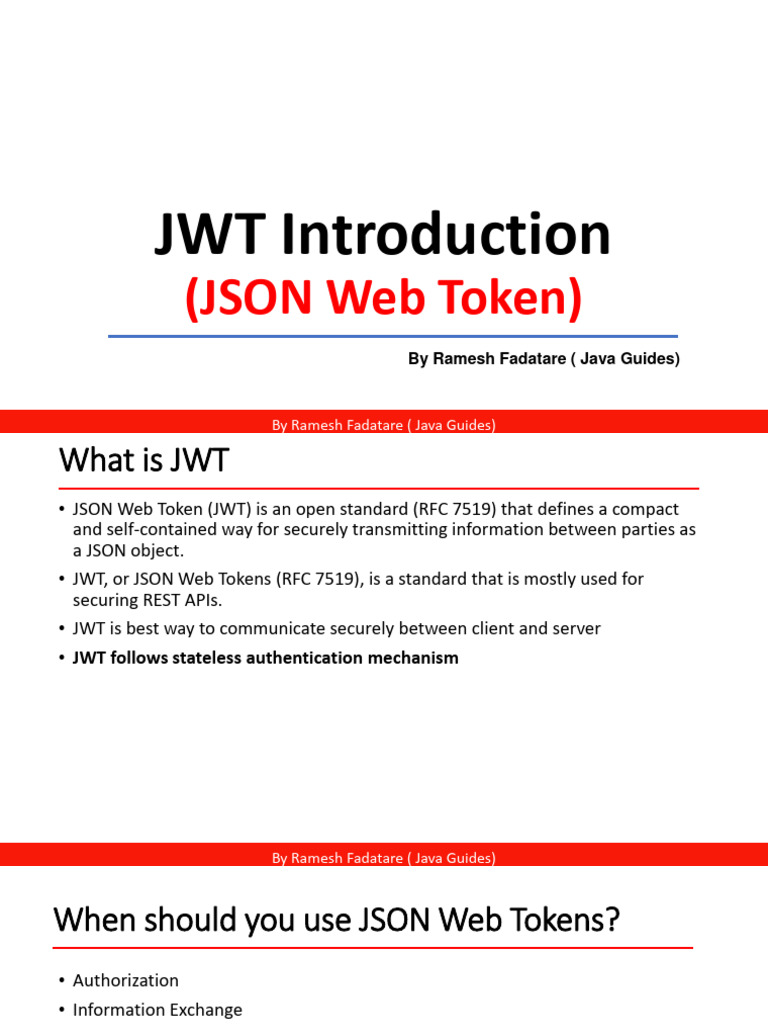 Notes - JWT + Spring Security Overview | PDF | Internet Protocols ... Notes - JWT + Spring Security Overview | PDF | Internet Protocols ...