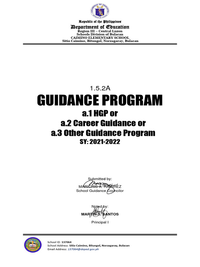 1.5.2A Guidance Program 1 | PDF