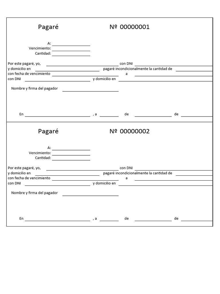 Modelo Pagare Word | PDF | Responsabilidad (contabilidad financiera) | Deuda
