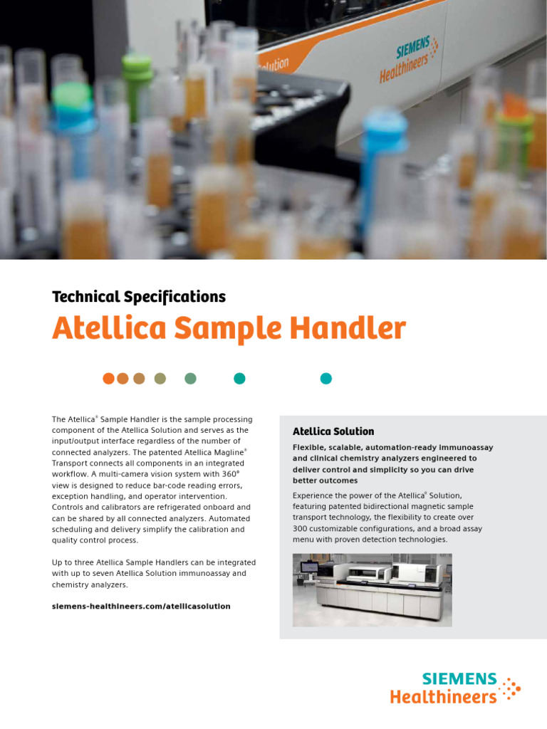 Atellica-Sample-Handler SpecSheet FINAL | PDF | Automation | Calibration