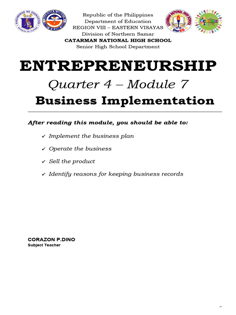 Entrep Q4 - Module 7 | PDF | Business | Receipt