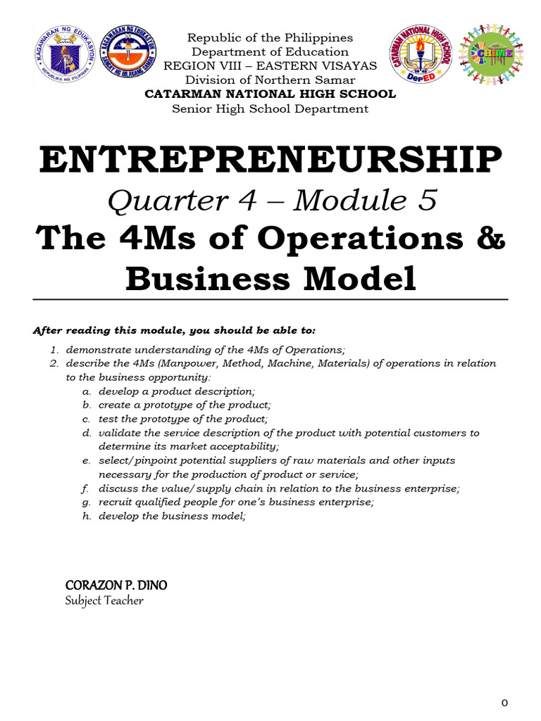 Entrep Q4 - Module 5 | PDF | Supply Chain | Value Chain
