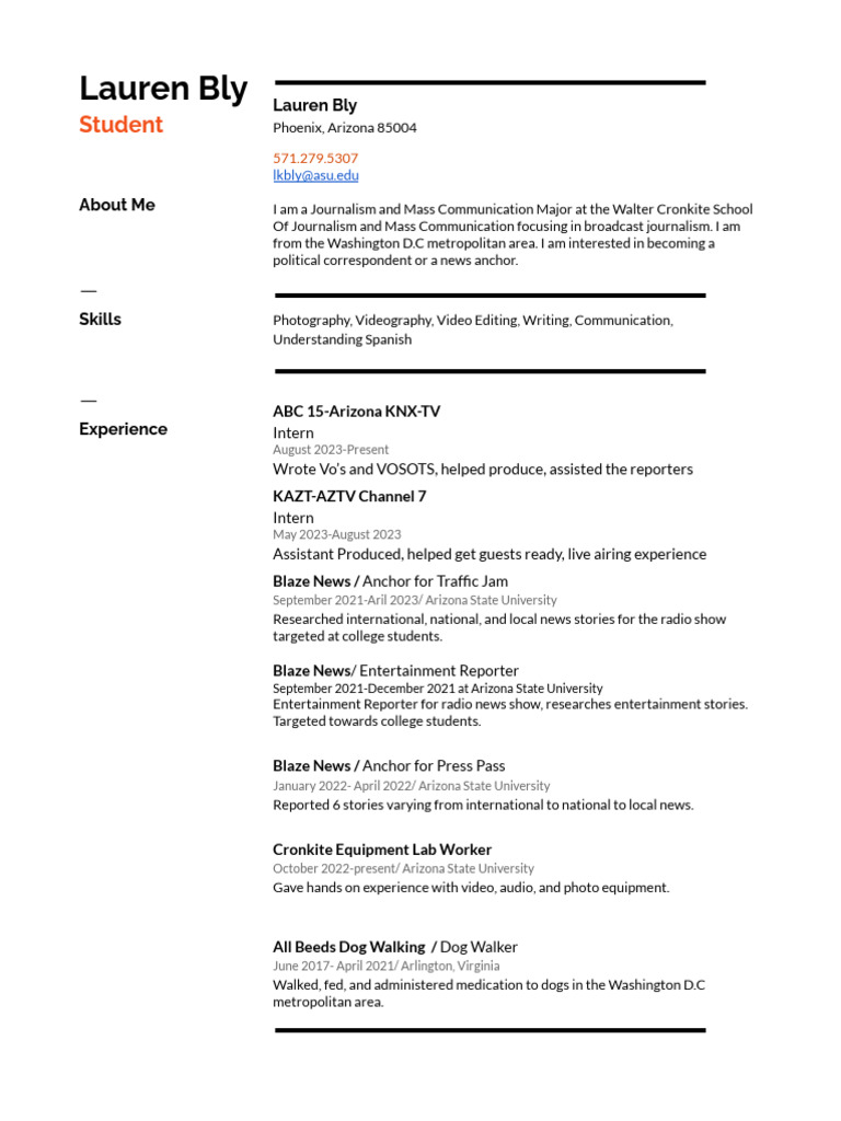 Lauren Bly Resume | PDF