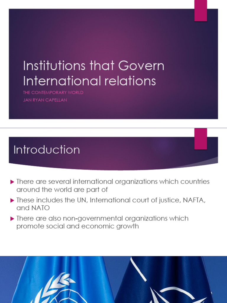 Lesson 15 Institutions That Govern International Relations | PDF ...