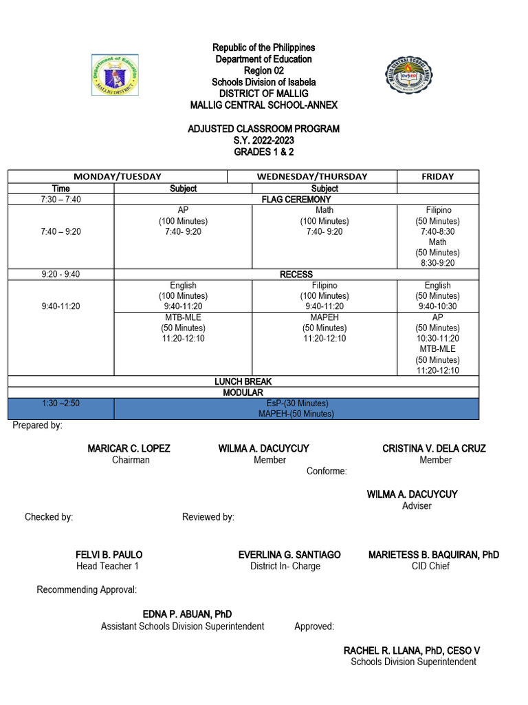 Adjusted Classroom Program 2023 | PDF | Asia | Governance