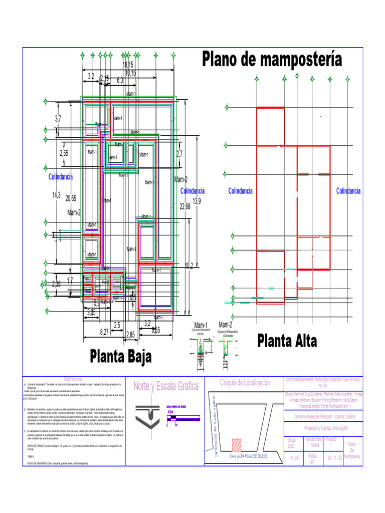 Plano de Mampostería, Excavación y Plantillaaa111-Modelo | PDF ...