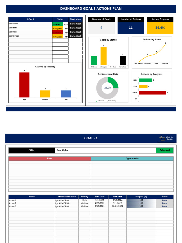 Dashboard Goals Action Plan Overview | PDF