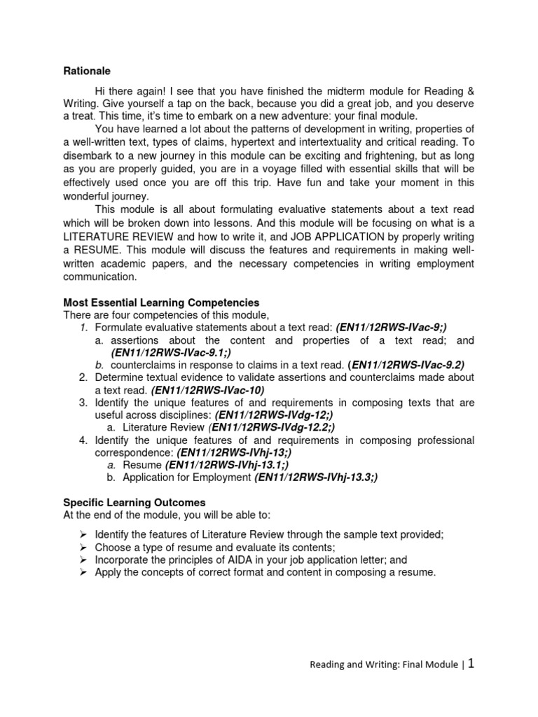 LESSON 6 9 Reading Writing | PDF | Résumé | Social Media