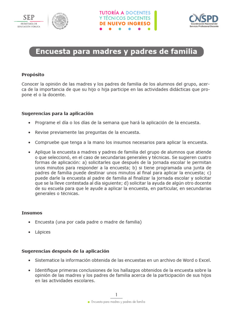 Encuesta Padres | PDF | Metodología de encuesta