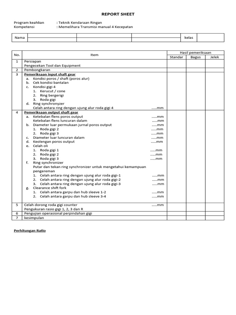 Report Sheet | PDF