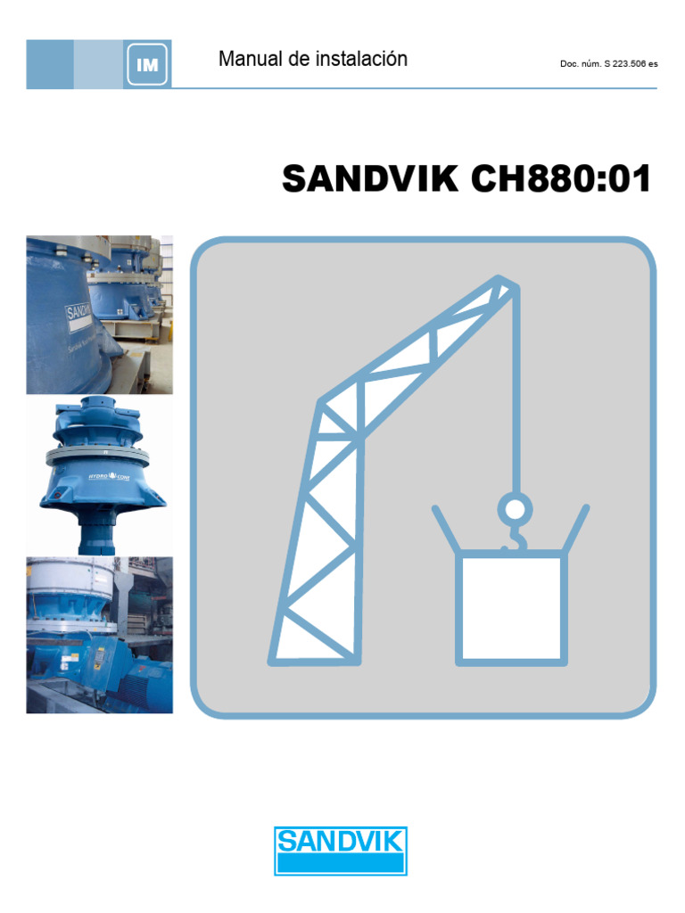SANDVIK CH880:01: Manual de Instalación | PDF | Rodamiento (Mecánico) | Eje
