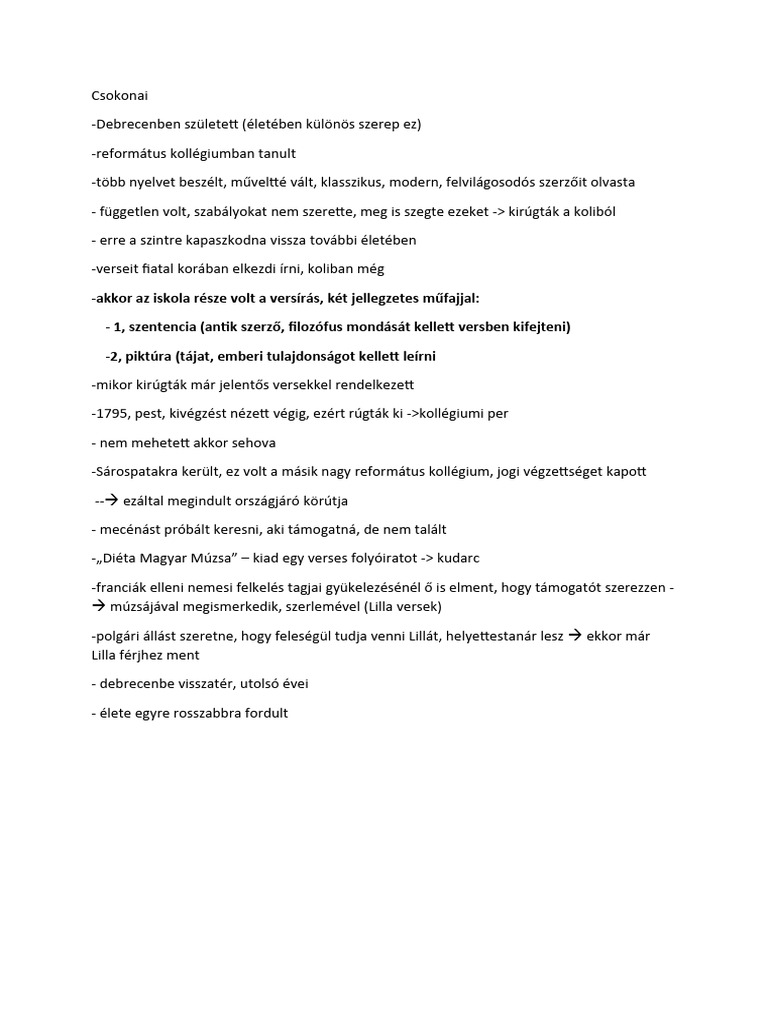 Csokonai | PDF