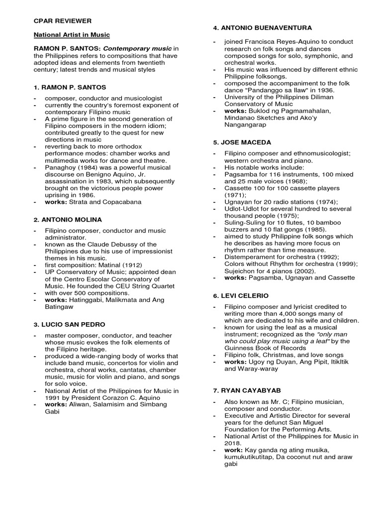 Cpar Reviewer | PDF | Philippines