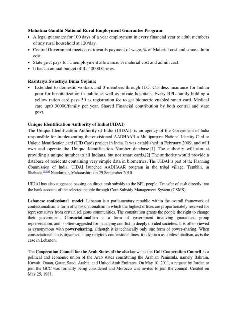 Overview of Key Social Welfare and Development Programs in India | PDF ...