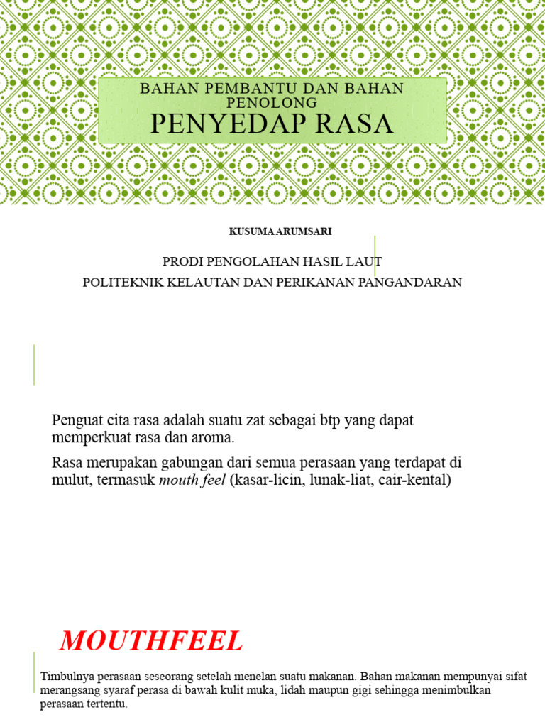 BTP - Penyedap Rasa | PDF