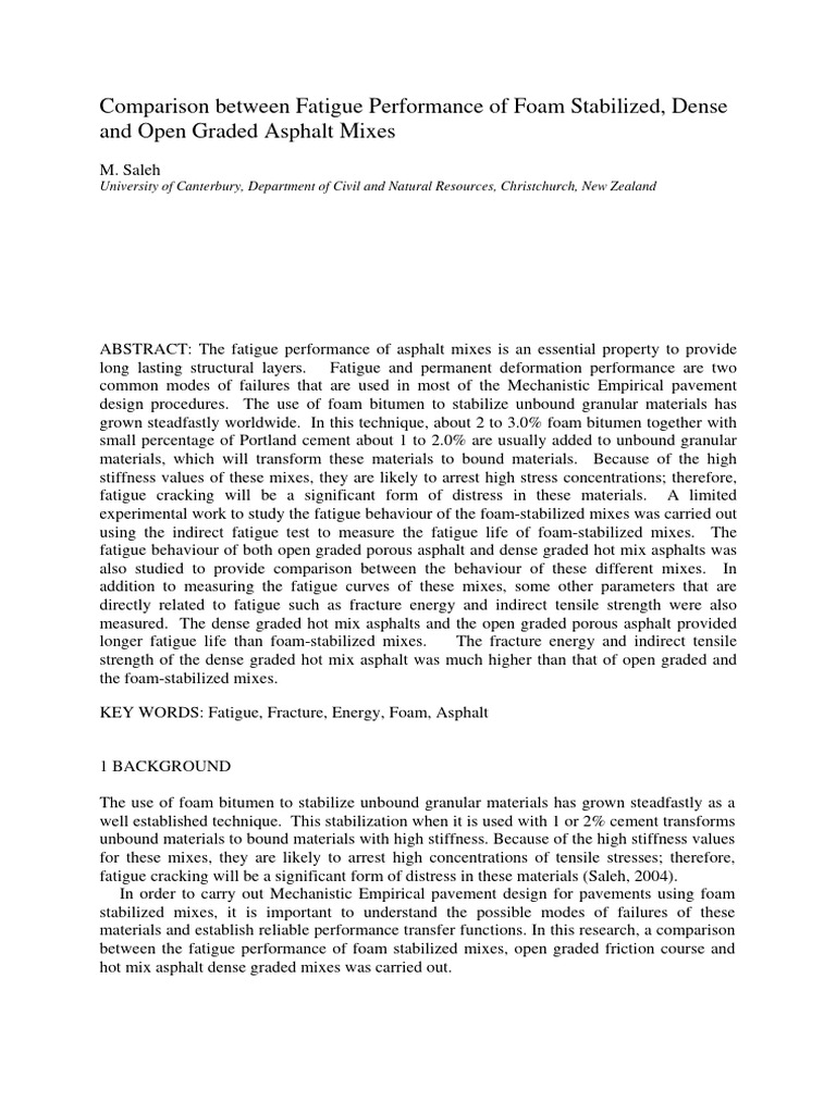 Comparison Between Fatigue Performance of Foam Stabilized, Dense and ... Comparison Between Fatigue Performance of Foam Stabilized, Dense and ...