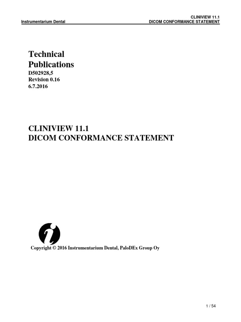 Cliniview 11 1 Dicom Conformance Statement R5 Pdf Information And Communications Technology