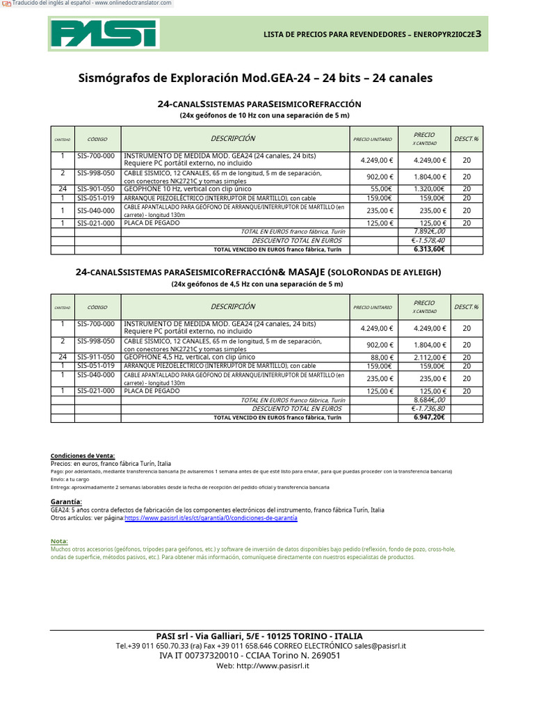 GEA-24 - Resellers PRICE LIST JANUARY 2023.en - Es | PDF | Informática
