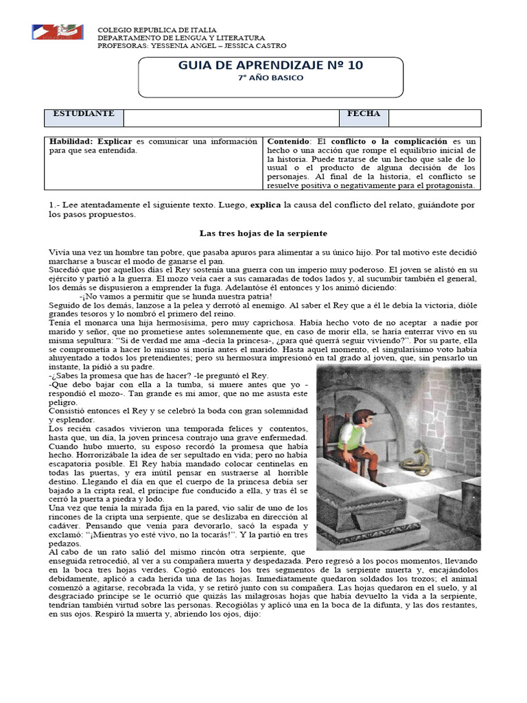 Guía N 10 Taller Comprensión Lectora 7 Básicos Ayb Pdf