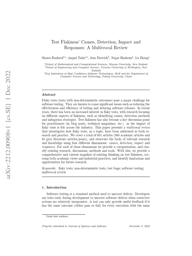 Flaky Test Pdf Academic Publishing Sampling Statistics