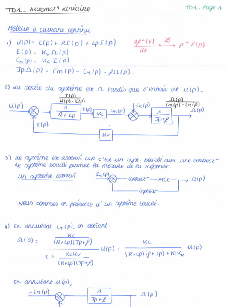 Cours Automatique Linéaire Pdf