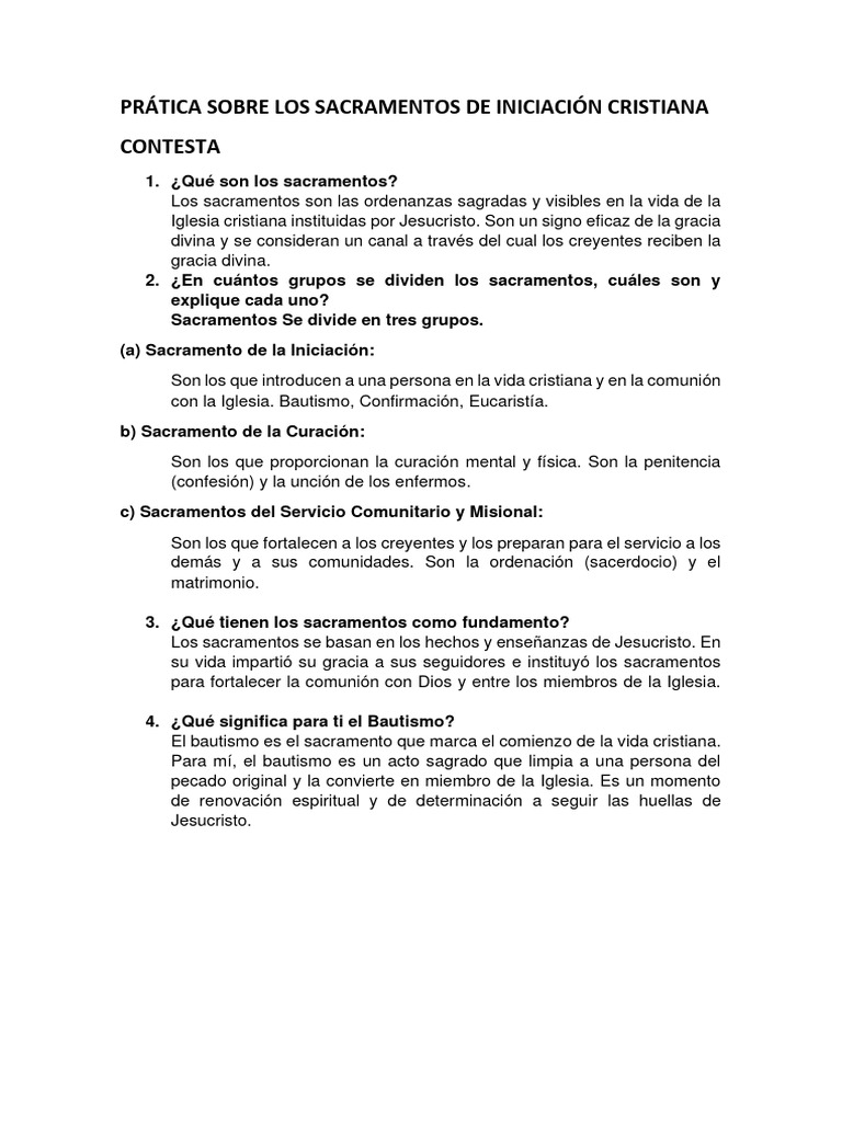 Prática Sobre Los Sacramentos de Iniciación Cristiana 6-12-2023 PDF ...